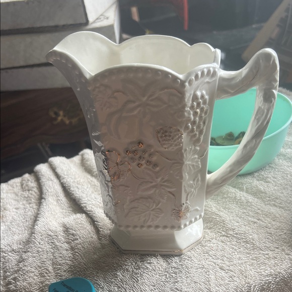 Occupied Japan | Accents | Vintage White Embossed Ceramic Pitcher ...